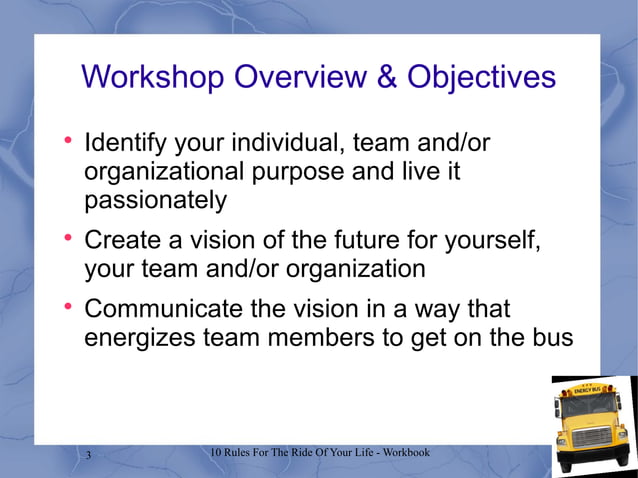 The Energy Bus Workshop | PPT