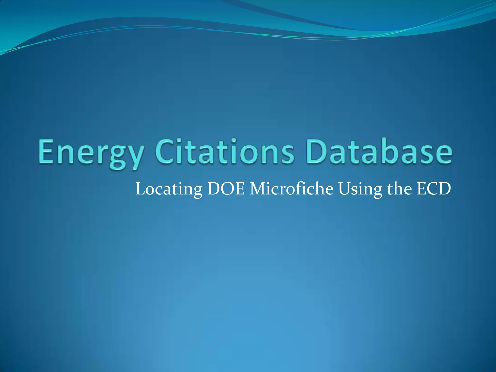Energy citations database pp | PPTX