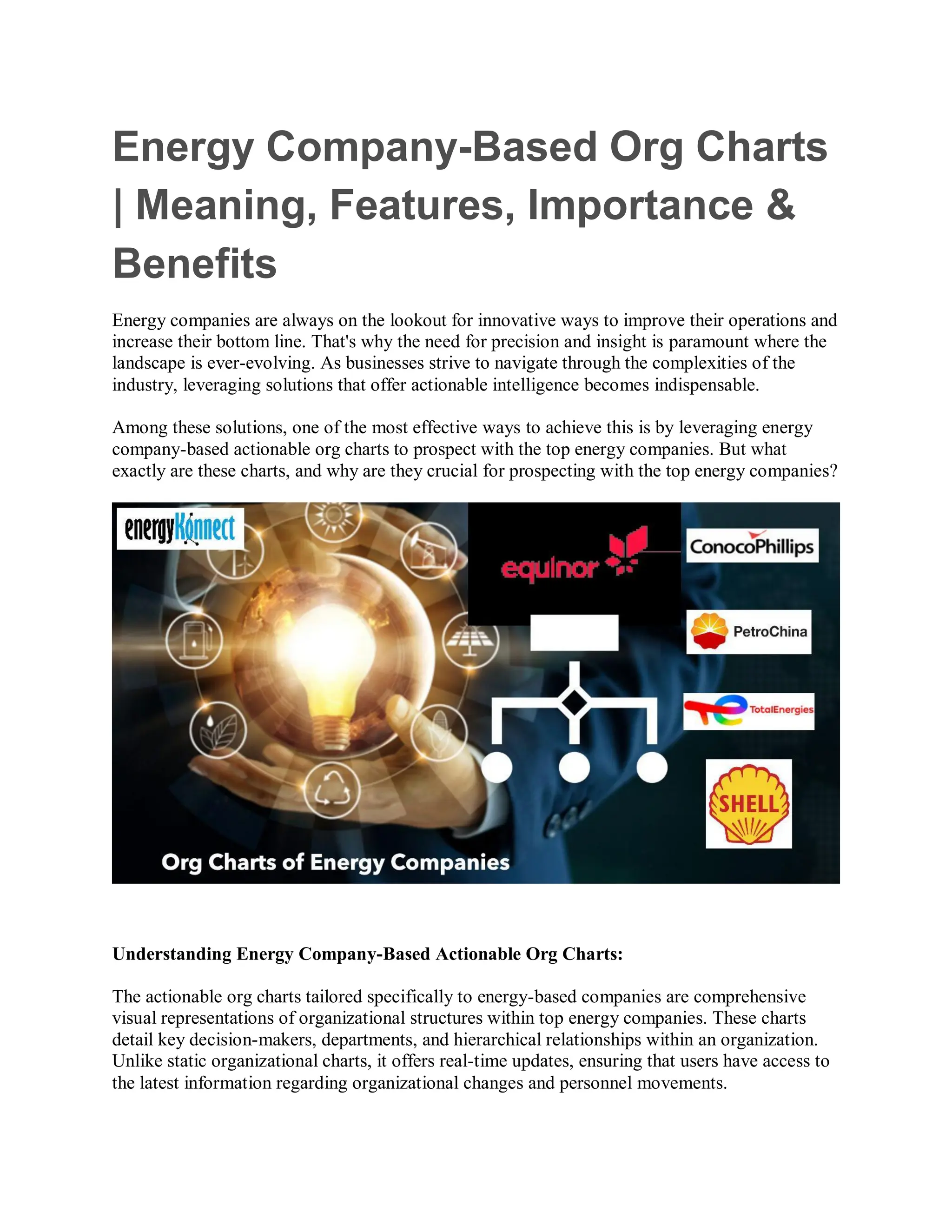 Energy Company-Based Org Charts Meaning, Features, Importance ...