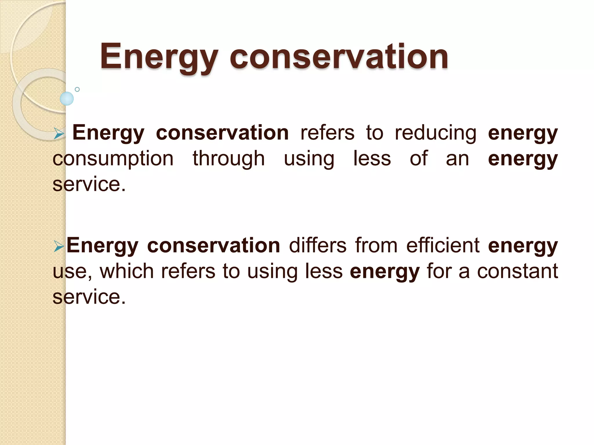 Energy conservation | PPTX