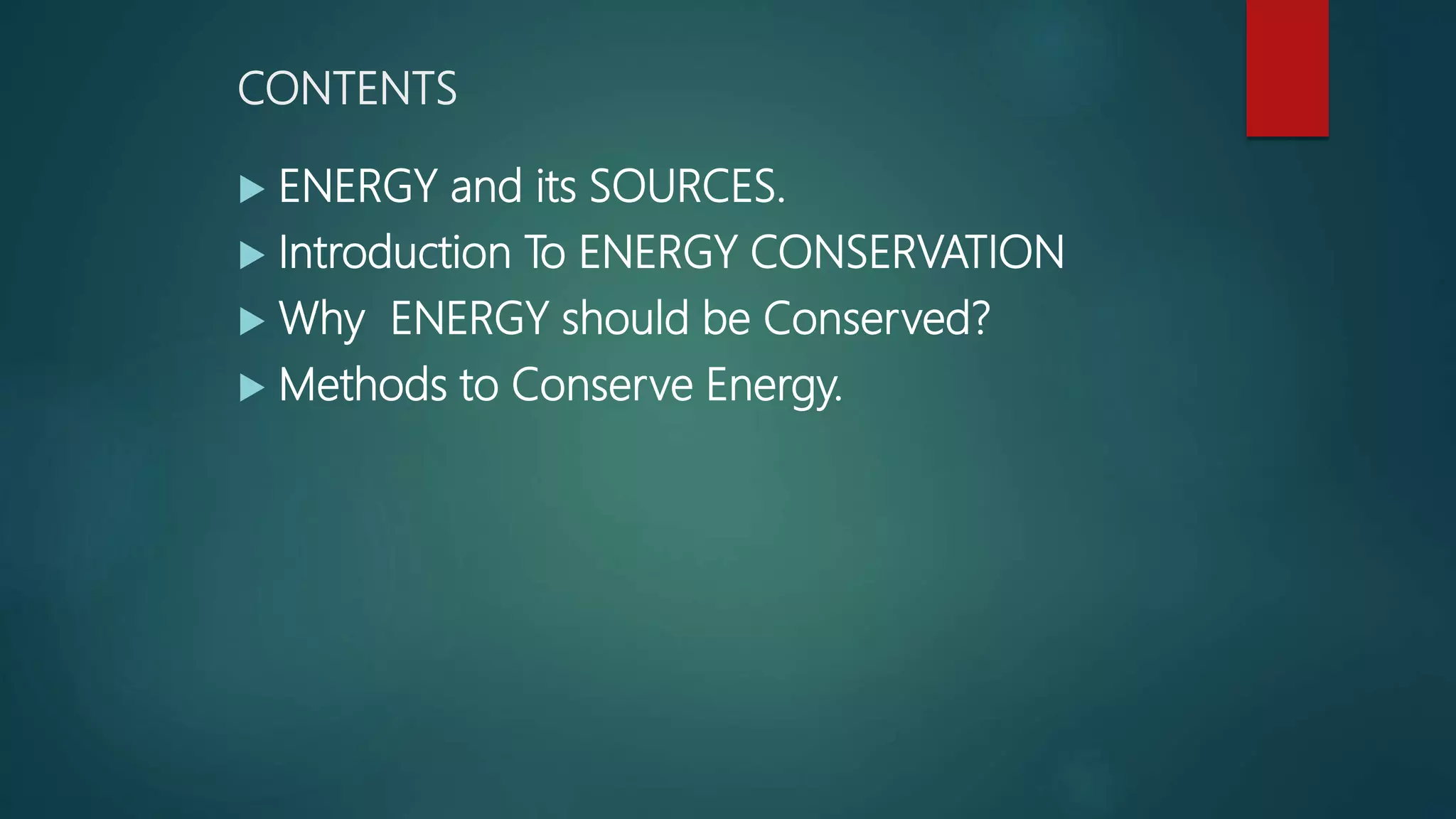 Energy Conservation | PPTX