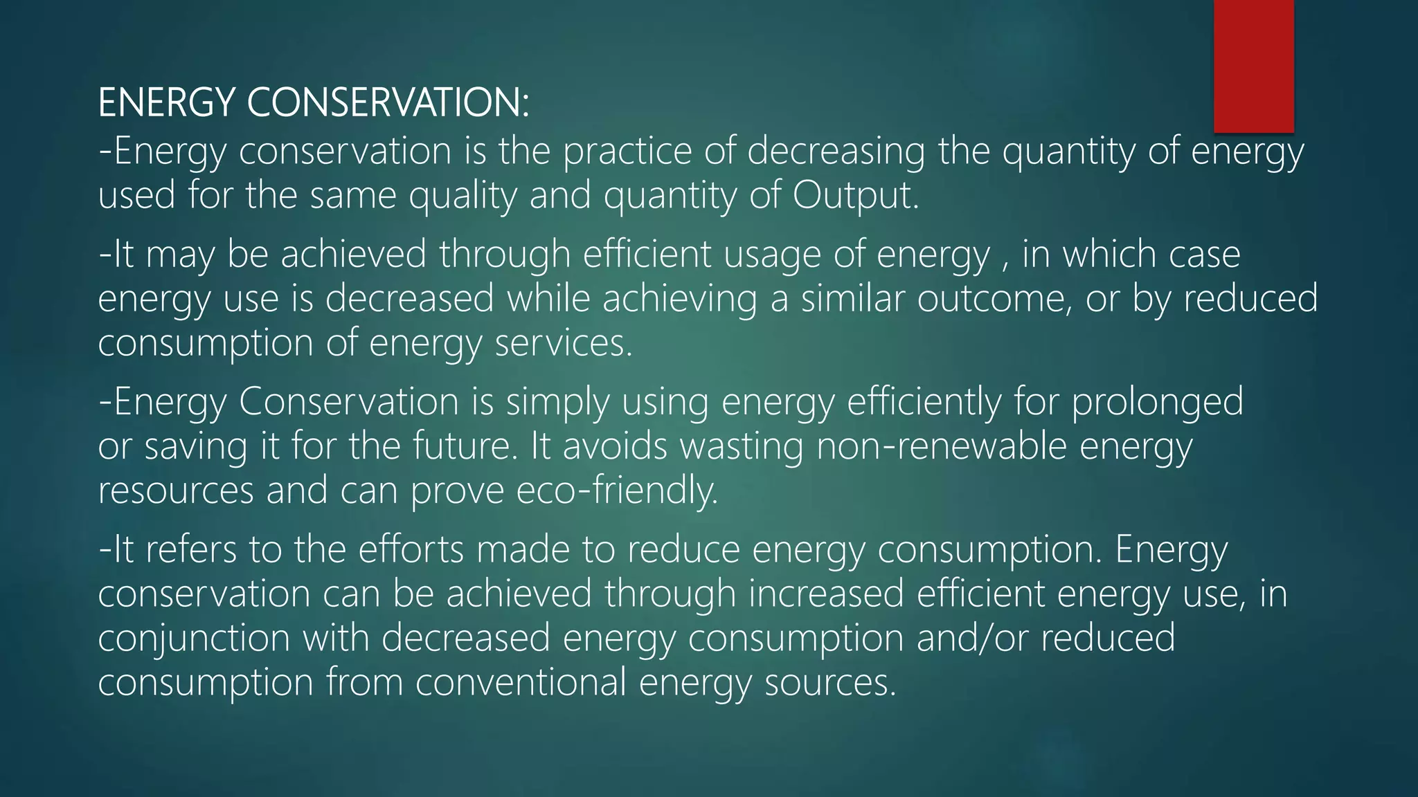 Energy Conservation | PPTX