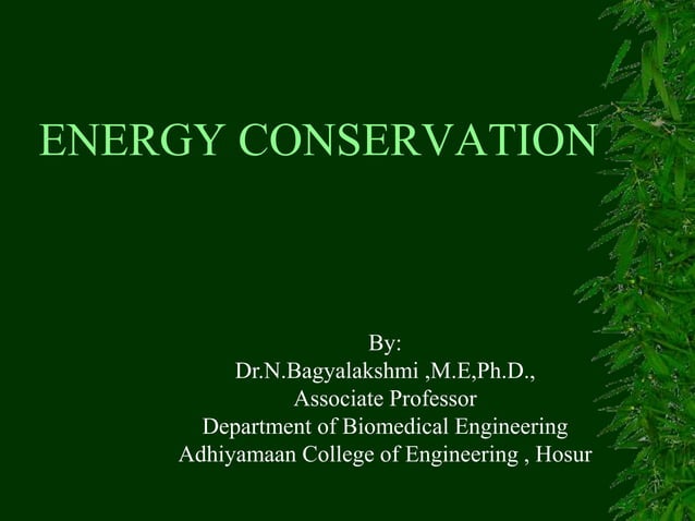 Energy Conservation concepts and its importance | PPT | Gas and ...