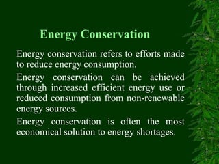 Energy Conservation concepts and its importance | PPT
