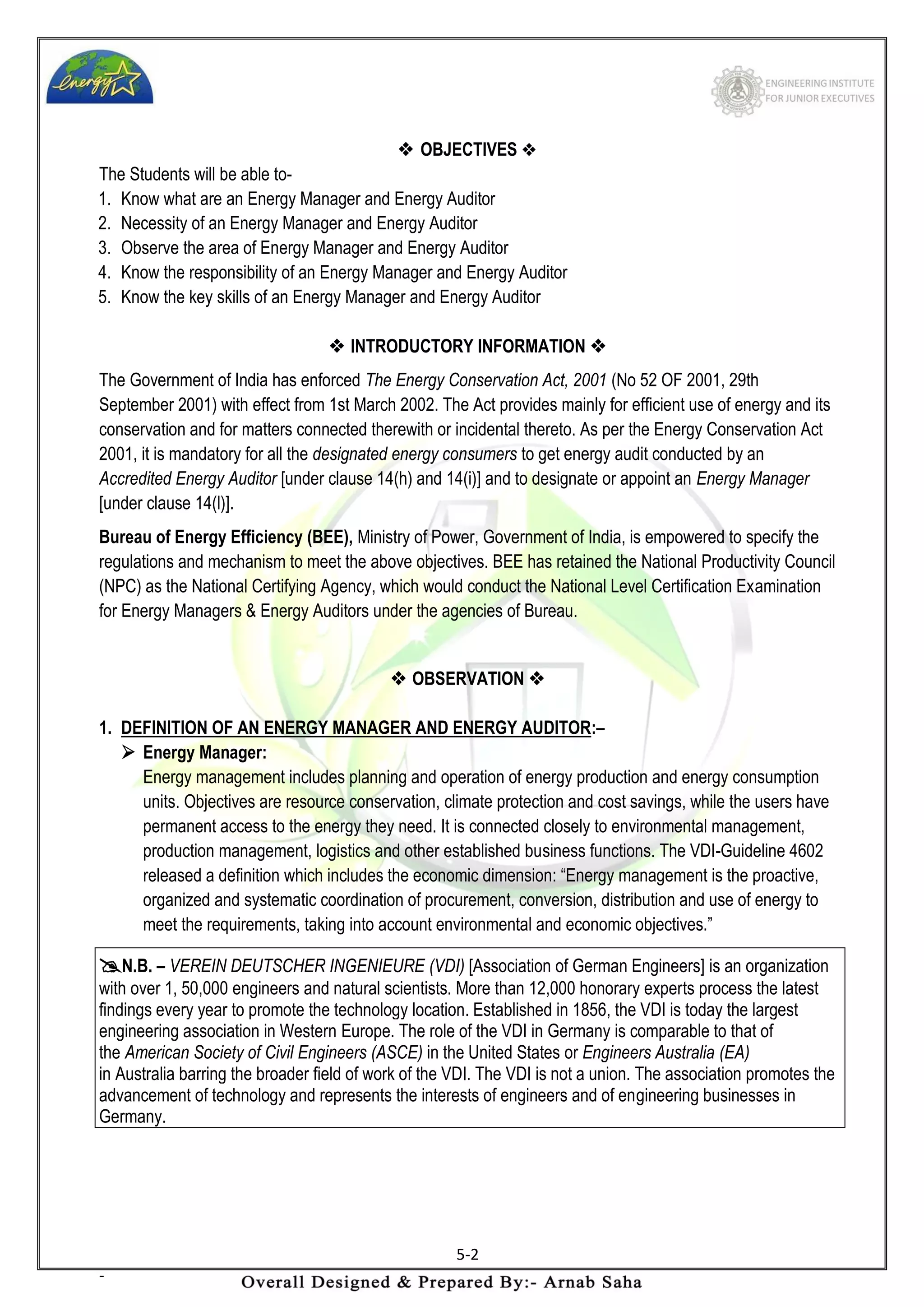 Energy Conservation and Audit Exercise Book | PDF