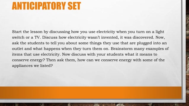 Energy conservation lessons plan | PPT