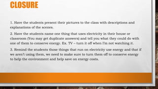 Energy conservation lessons plan | PPTX
