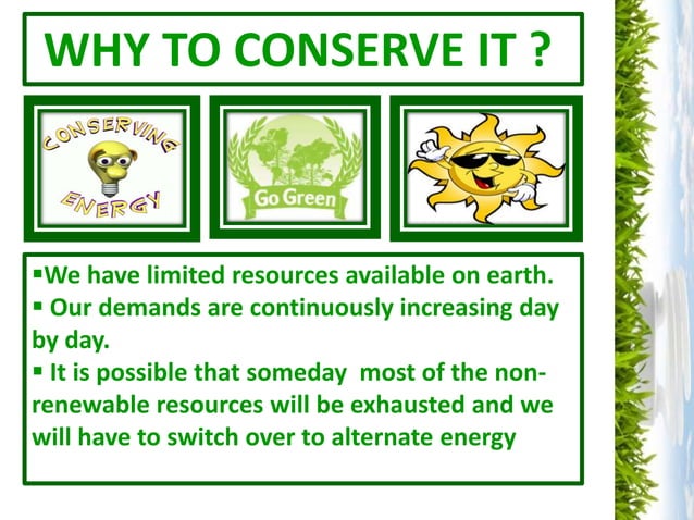 Energy conservation ppt | PPTX