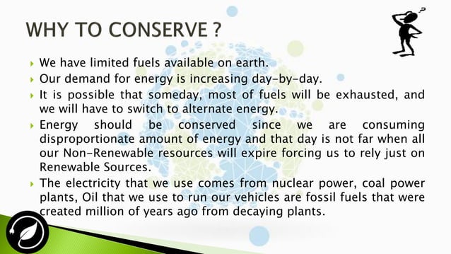 Energy conservation presentation | PPT