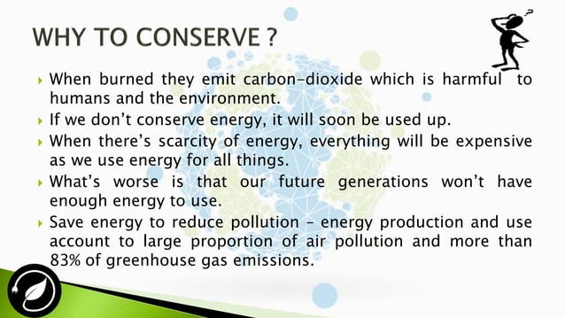 Energy conservation presentation | PPT