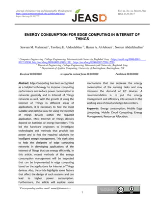 ENERGY CONSUMPTION FOR EDGE COMPUTING IN INTERNET OF THINGS.docx