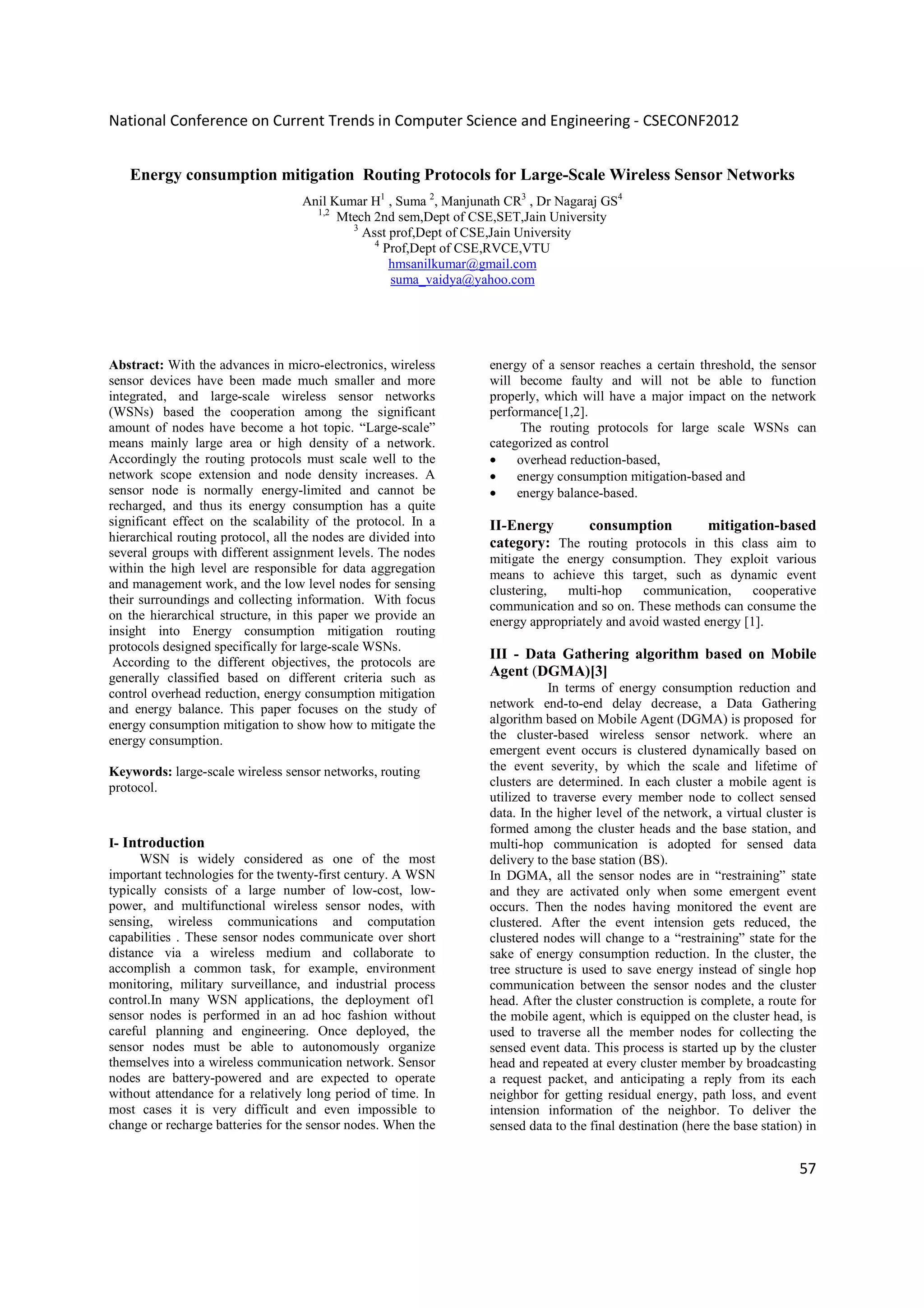 Energy consumption mitigation__routing_protocols_for_large_wsn's_final | PDF | Internet of ...