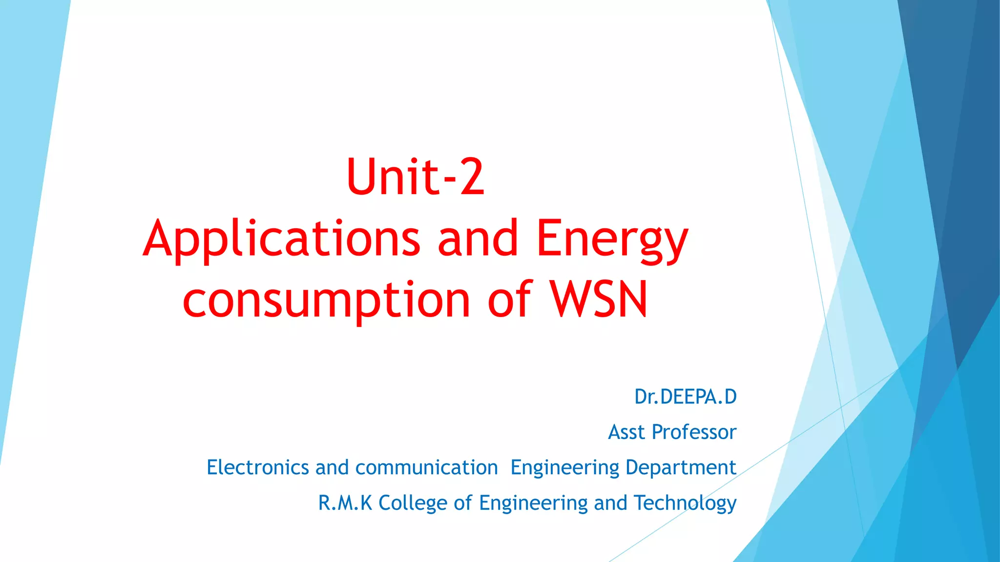 Energy consumption of wsn | PPTX
