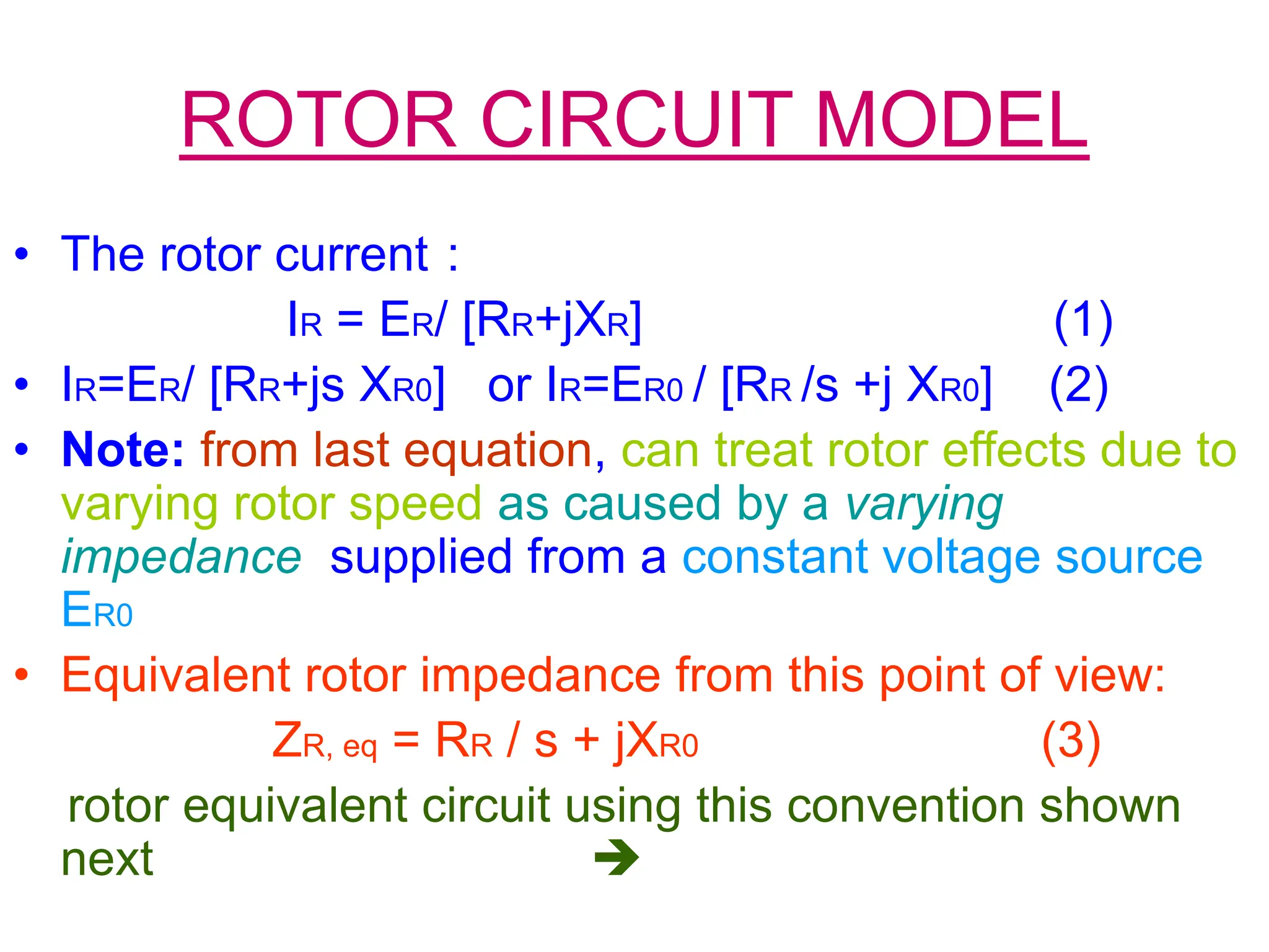 Induction motor rotor circuit model and energy conservation | PPT