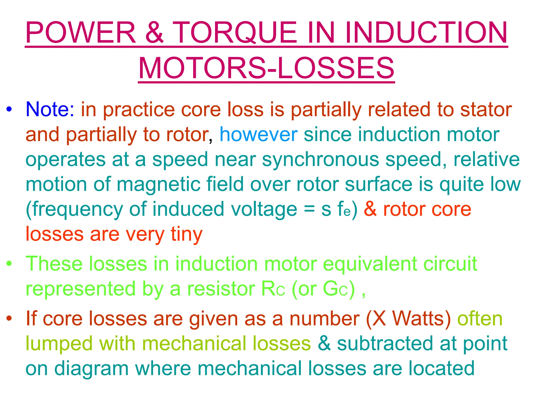 Induction motor rotor circuit model and energy conservation | PPT