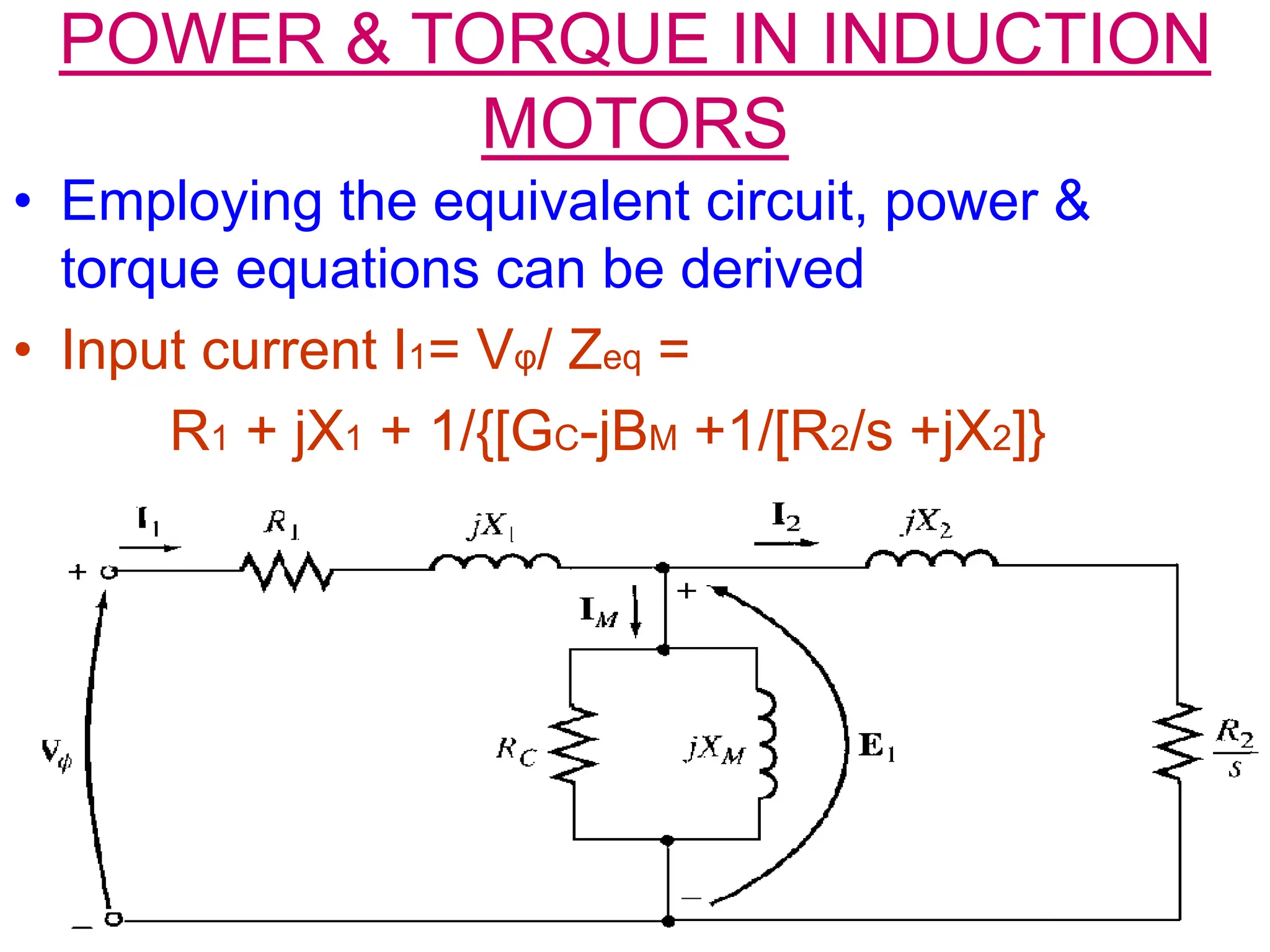 Induction motor rotor circuit model and energy conservation | PPT