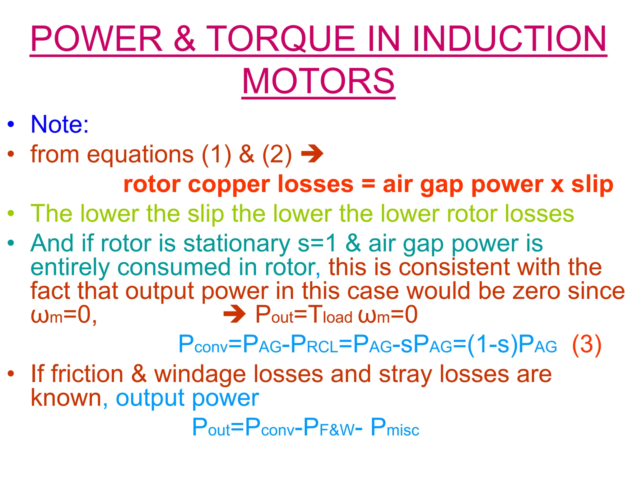 Induction motor rotor circuit model and energy conservation | PPT