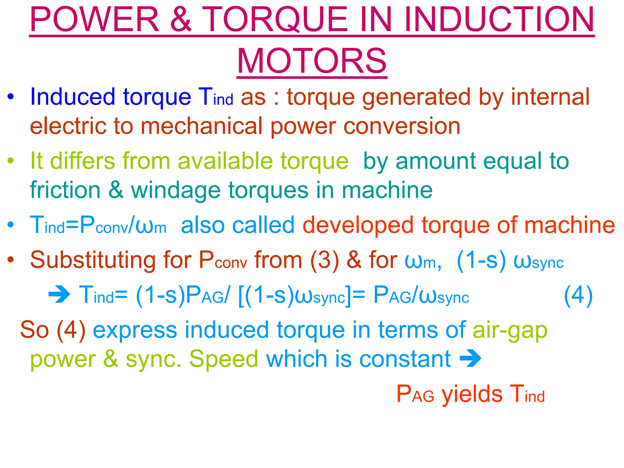 Induction motor rotor circuit model and energy conservation | PPT