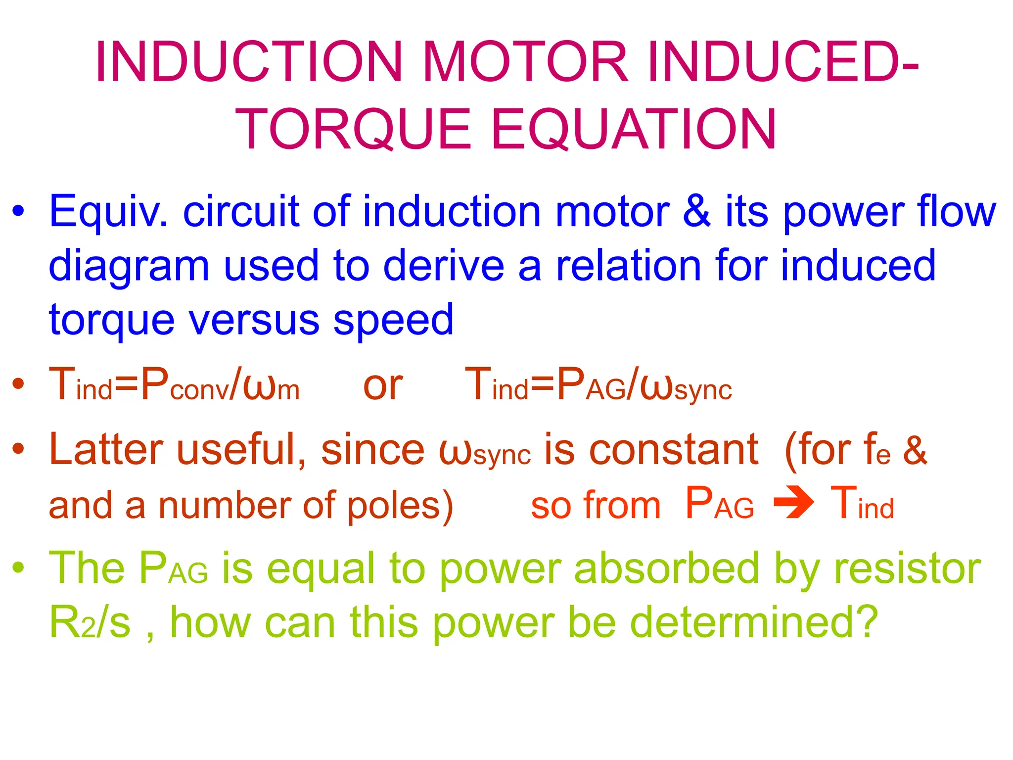 Induction motor rotor circuit model and energy conservation | PPT