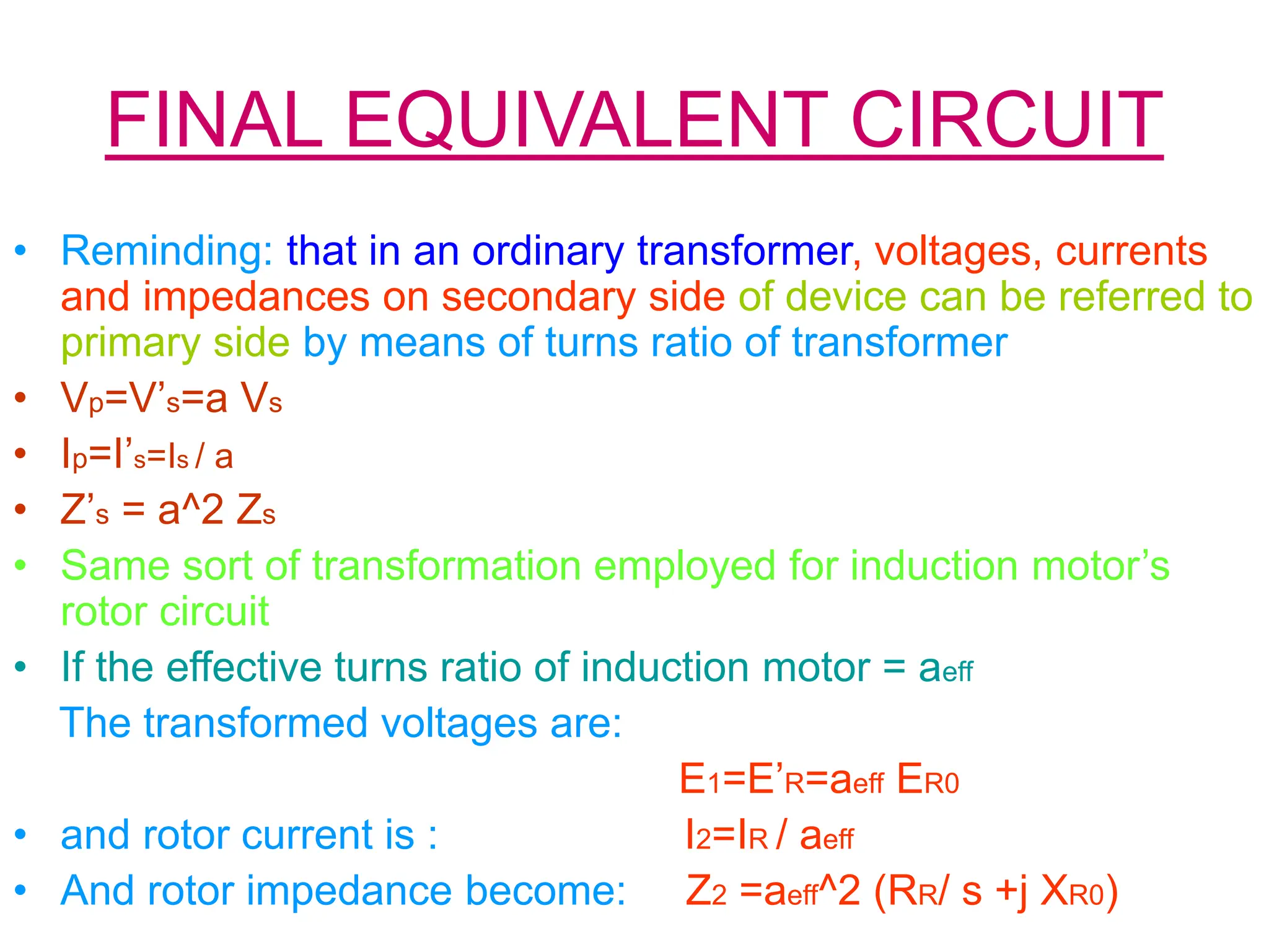 Induction motor rotor circuit model and energy conservation | PPT
