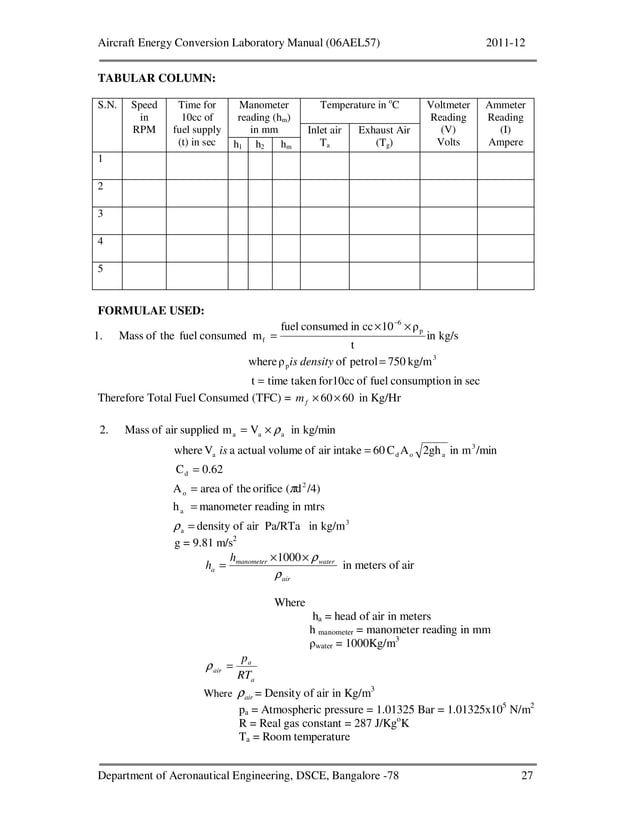 Energy conversion engineering lab manual full | PDF