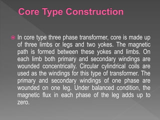 Energy conversion presentation( Three Phase Transformer) | PPTX