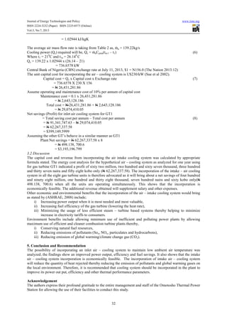 Energy cost analysis of incorporating air intake cooling system in ...