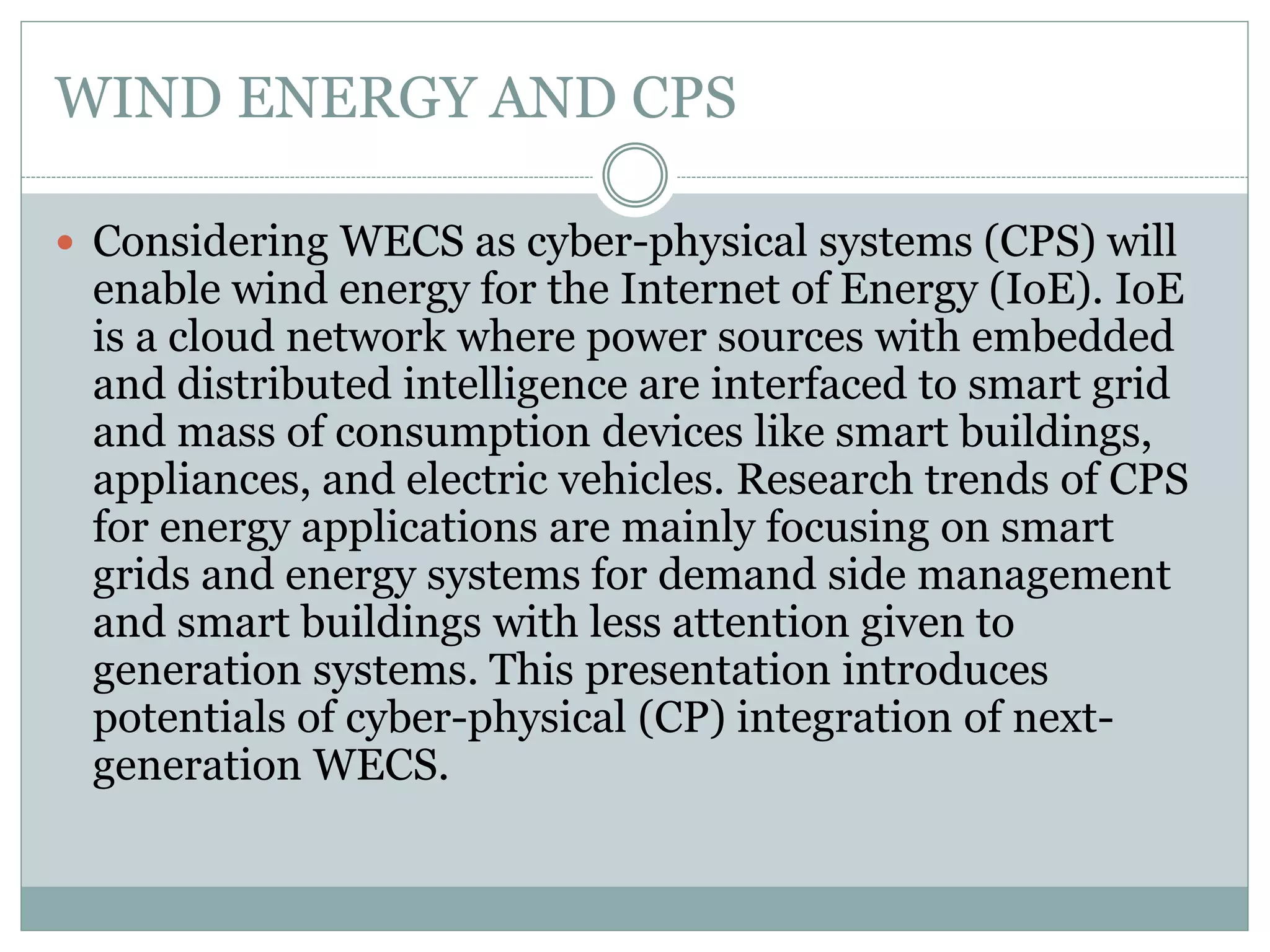 Wind Energy Iot/Cyber Physical System | PPTX