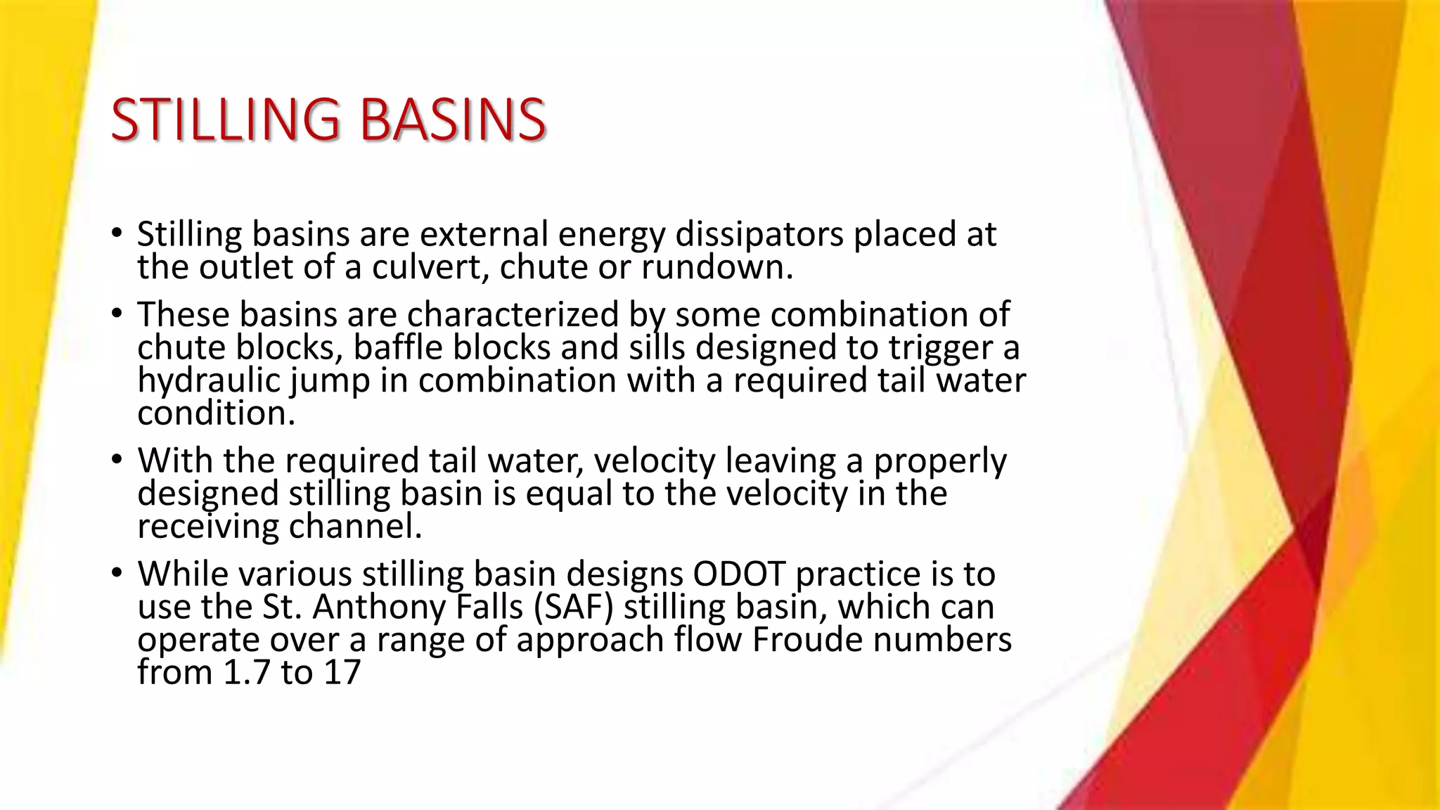 Energy dissipation - irrigation engineering | PPTX