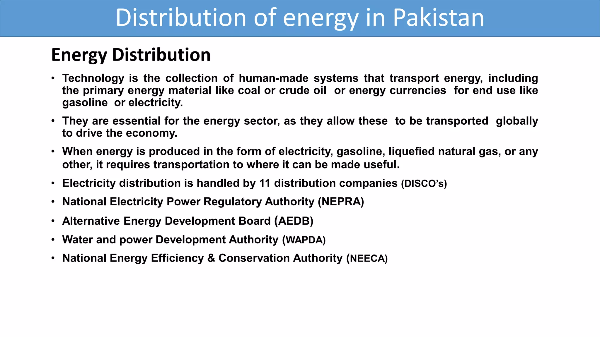 Energy distribution in Pakistan | PPTX