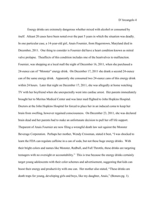 Energy drinks rough draft | DOCX