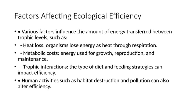 Energy Dynamics in an Ecosystem: Trophic Organization, Energy Flow ...