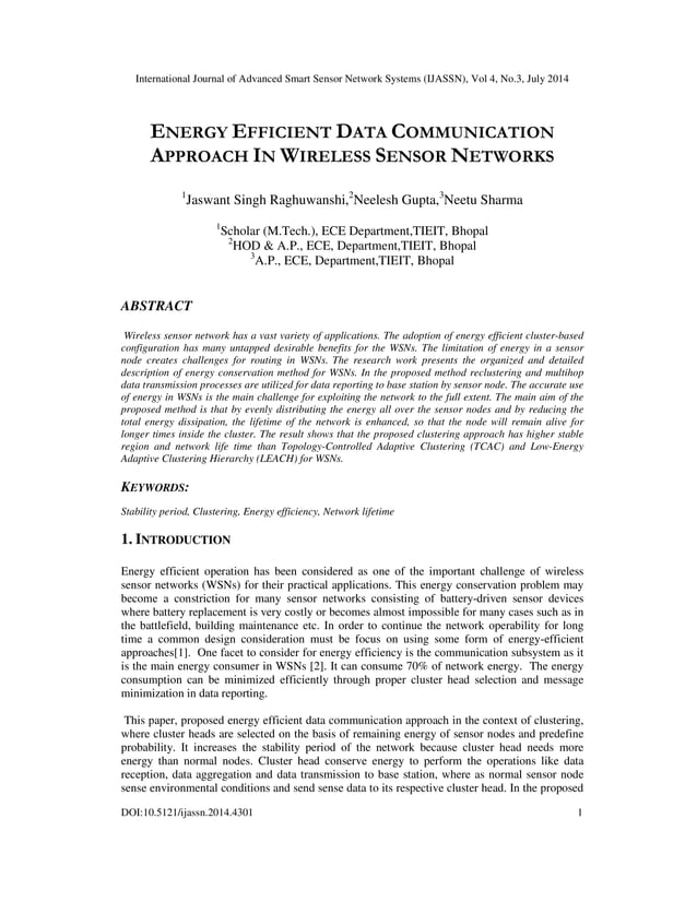 Energy Efficient Data Communication Approach In Wireless Sensor
