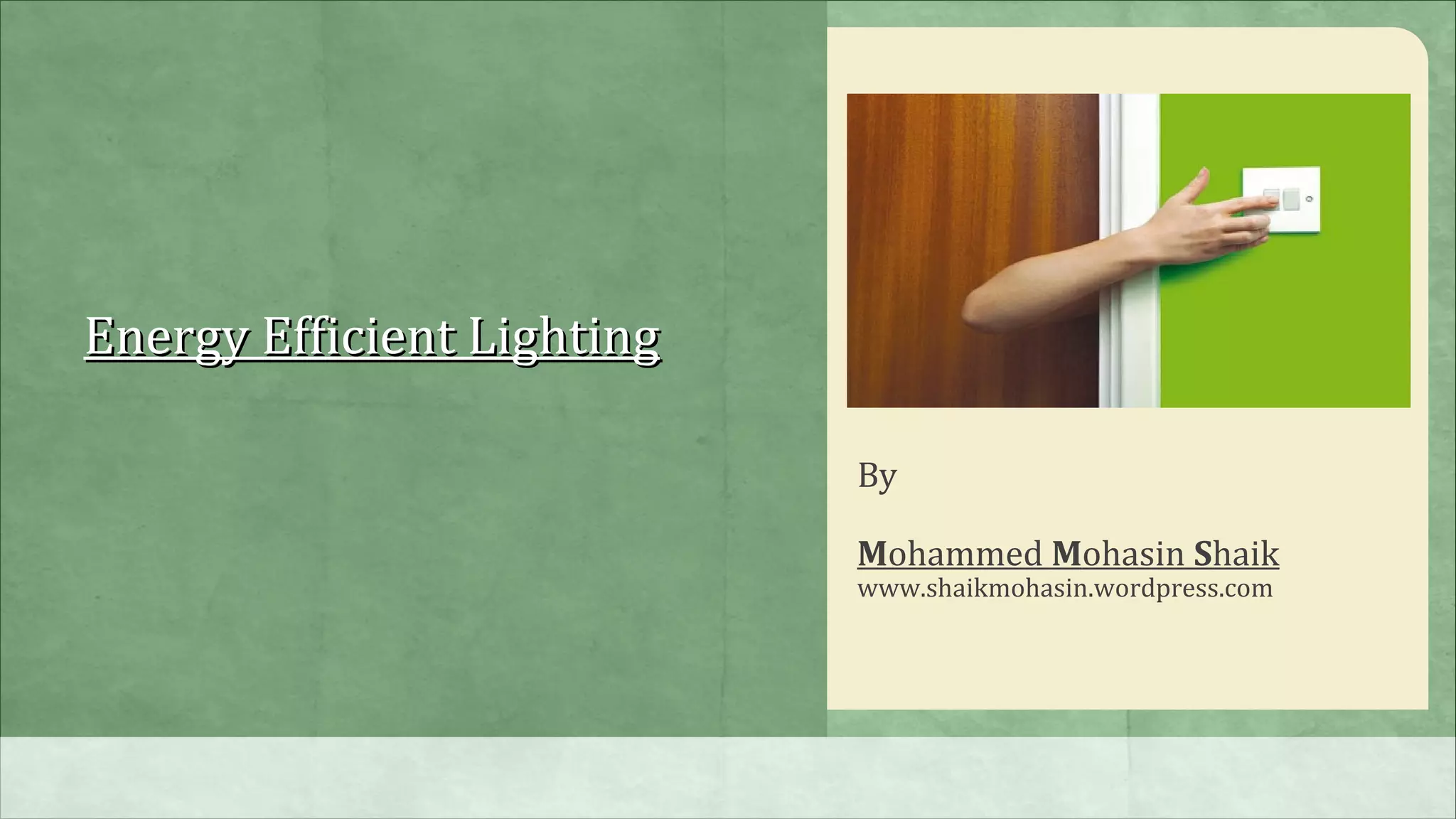 Energy Efficient Lighting | PPT