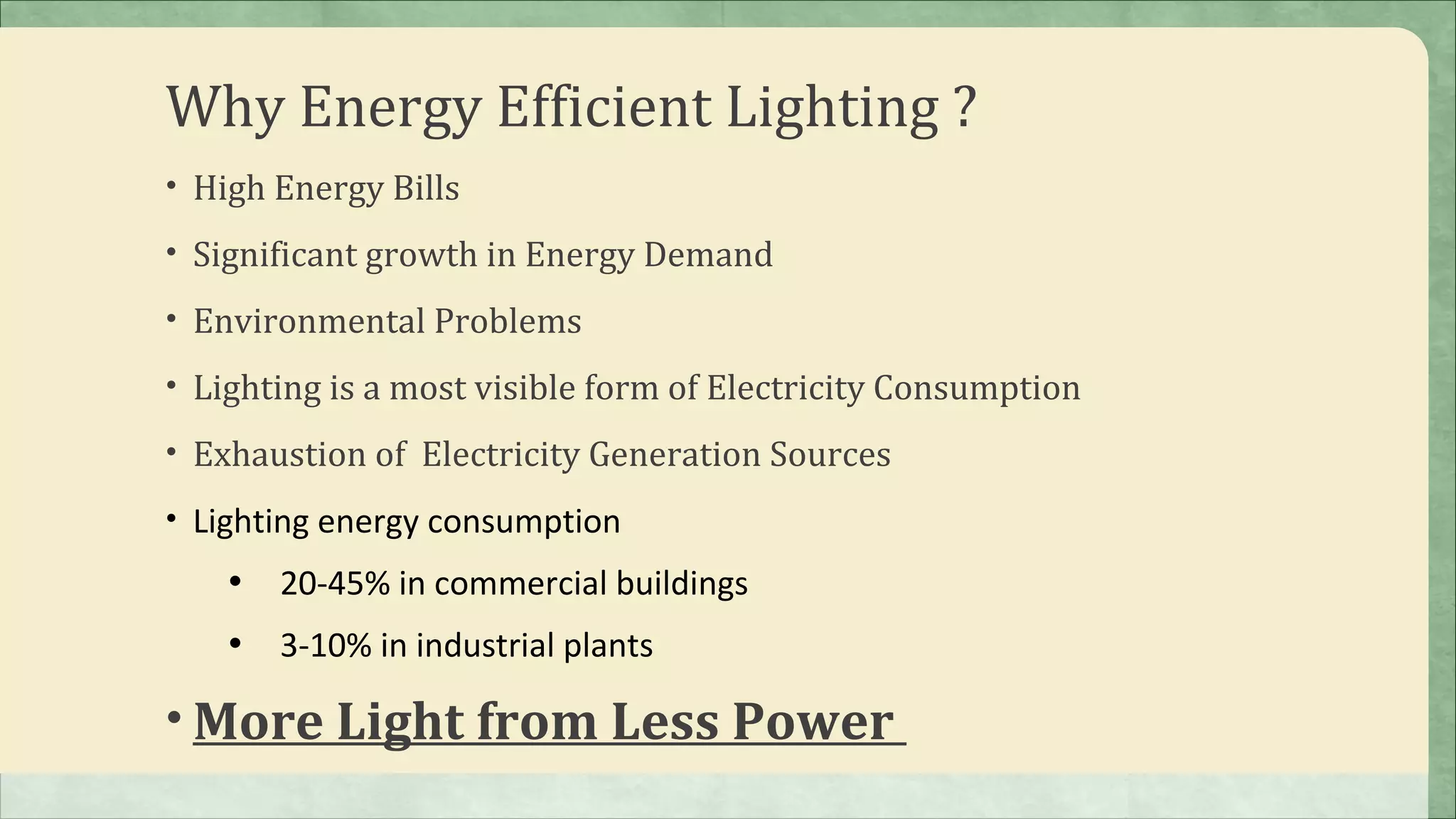 Energy Efficient Lighting | PPT