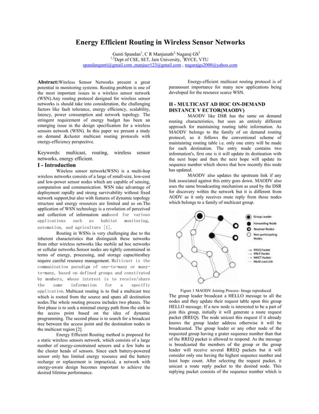 Energy Efficient Routing In Wireless Sensor Networks Docx