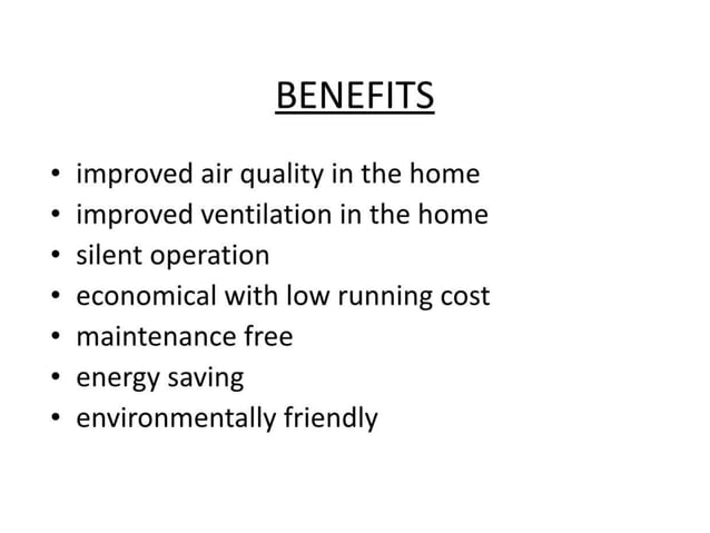 Energy efficient ventilation system | PPTX