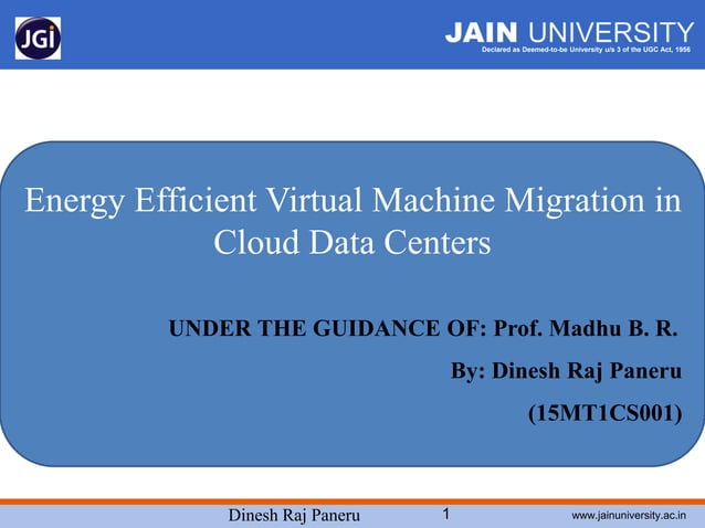 Energy efficient virtual machine (vm) migration in cloud data centers | PDF