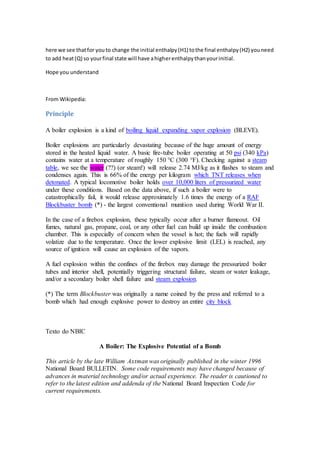 Energy equation in boiler | DOCX | Physics | Science