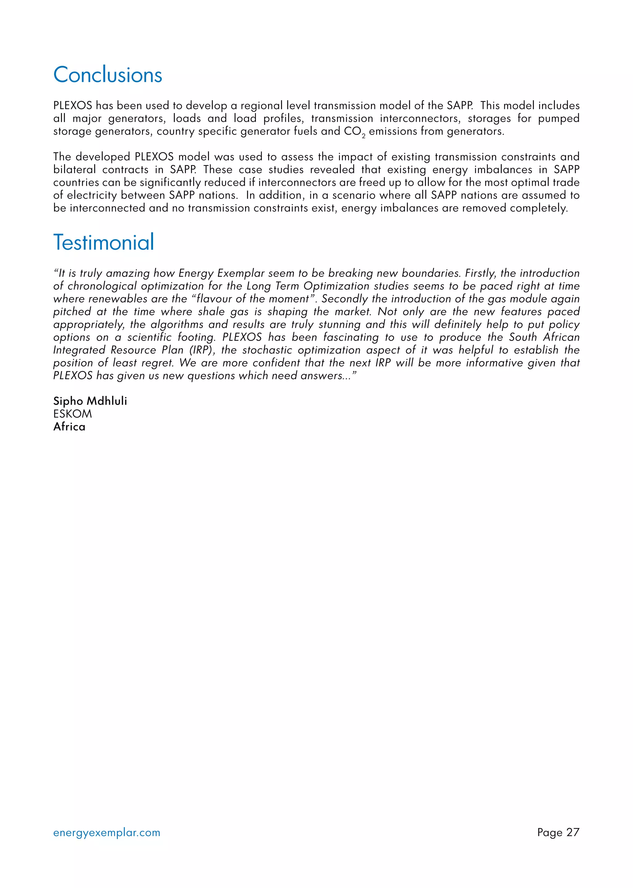 PLEXOS applications | PDF