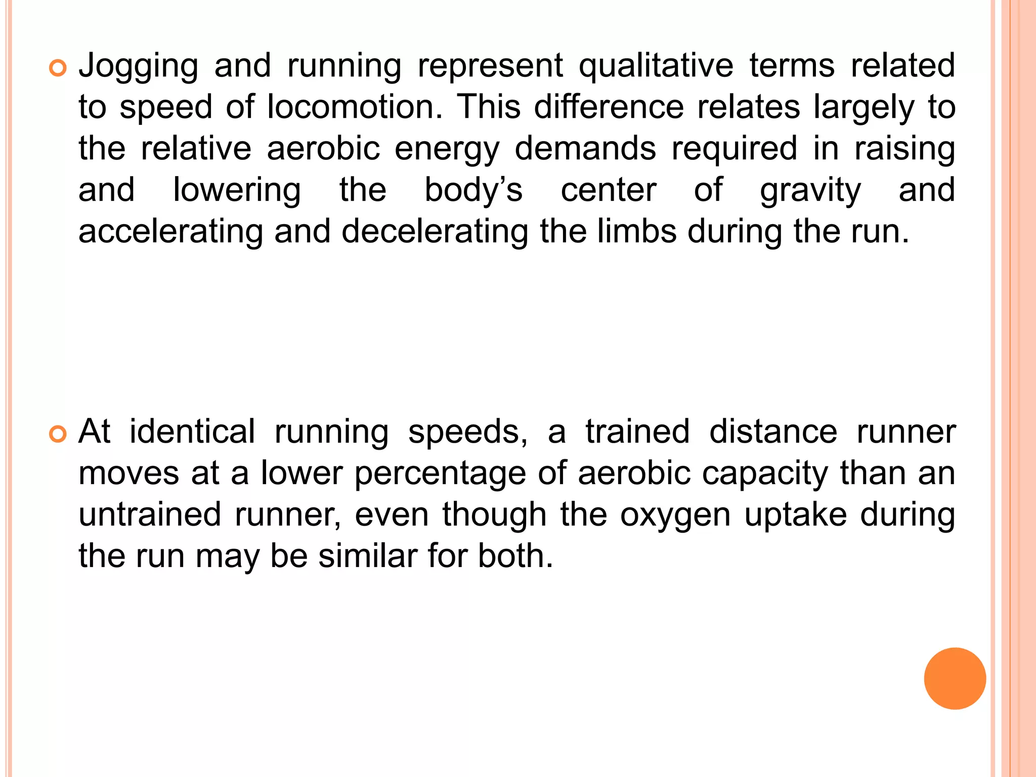 Energy expenditure during jogging & running | PPTX