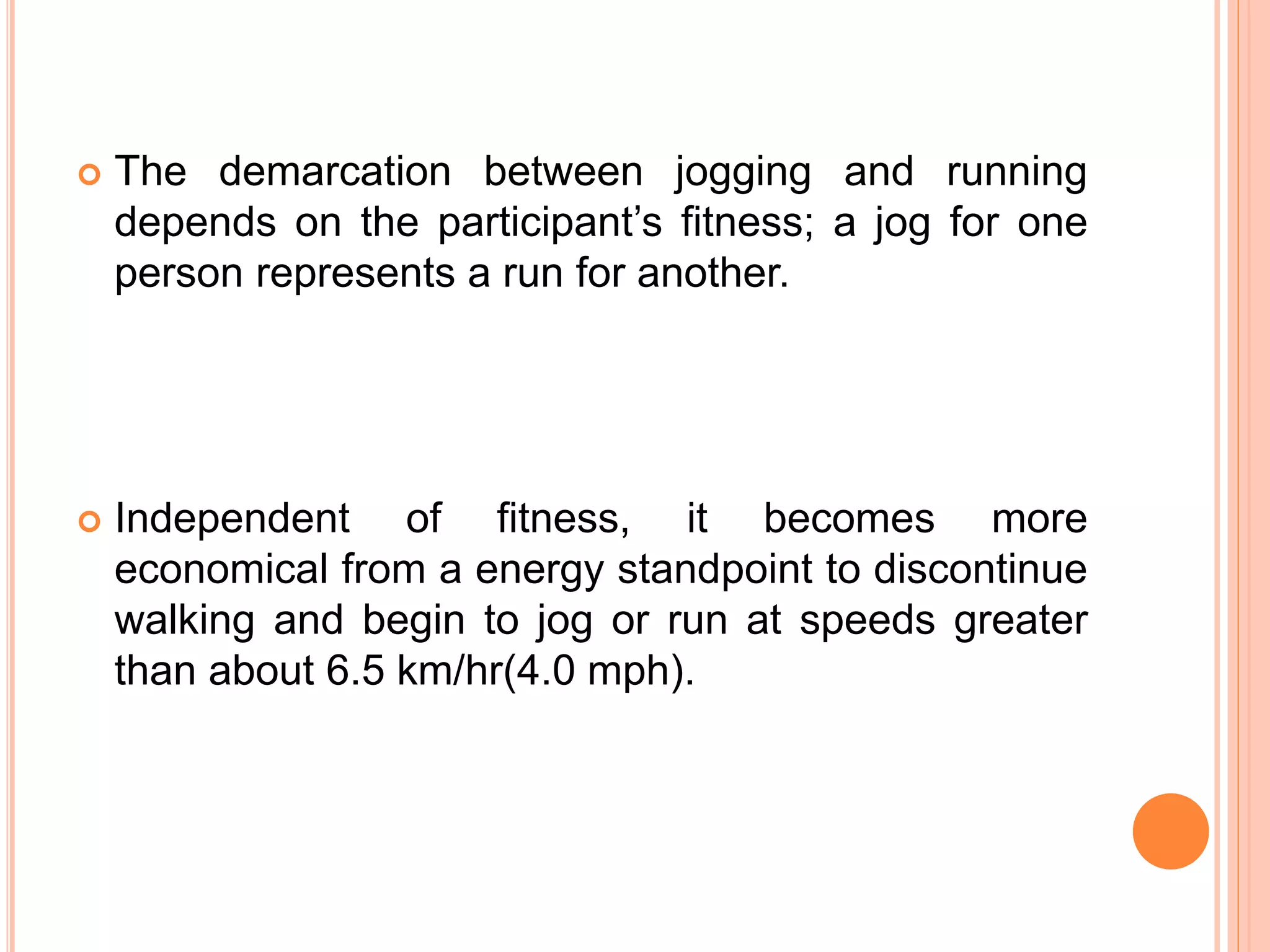 Energy expenditure during jogging & running | PPTX