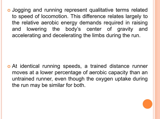 Energy expenditure during jogging & running | PPTX | Running and ...