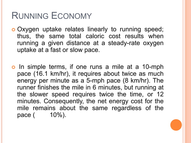 Energy expenditure during jogging & running | PPTX | Running and ...