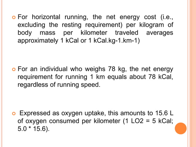 Energy expenditure during jogging & running | PPTX | Running and ...