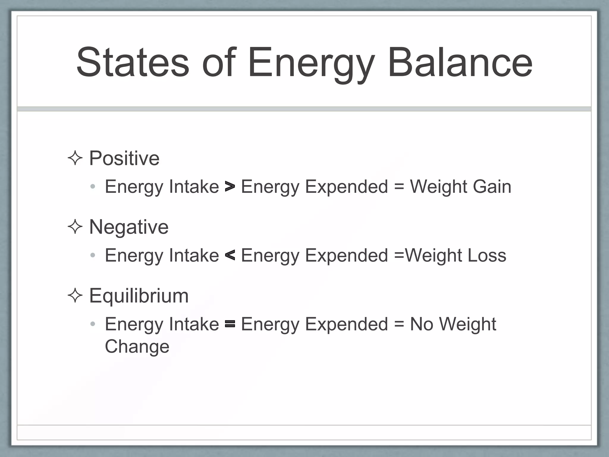 Energy expenditure & weight management | PPTX