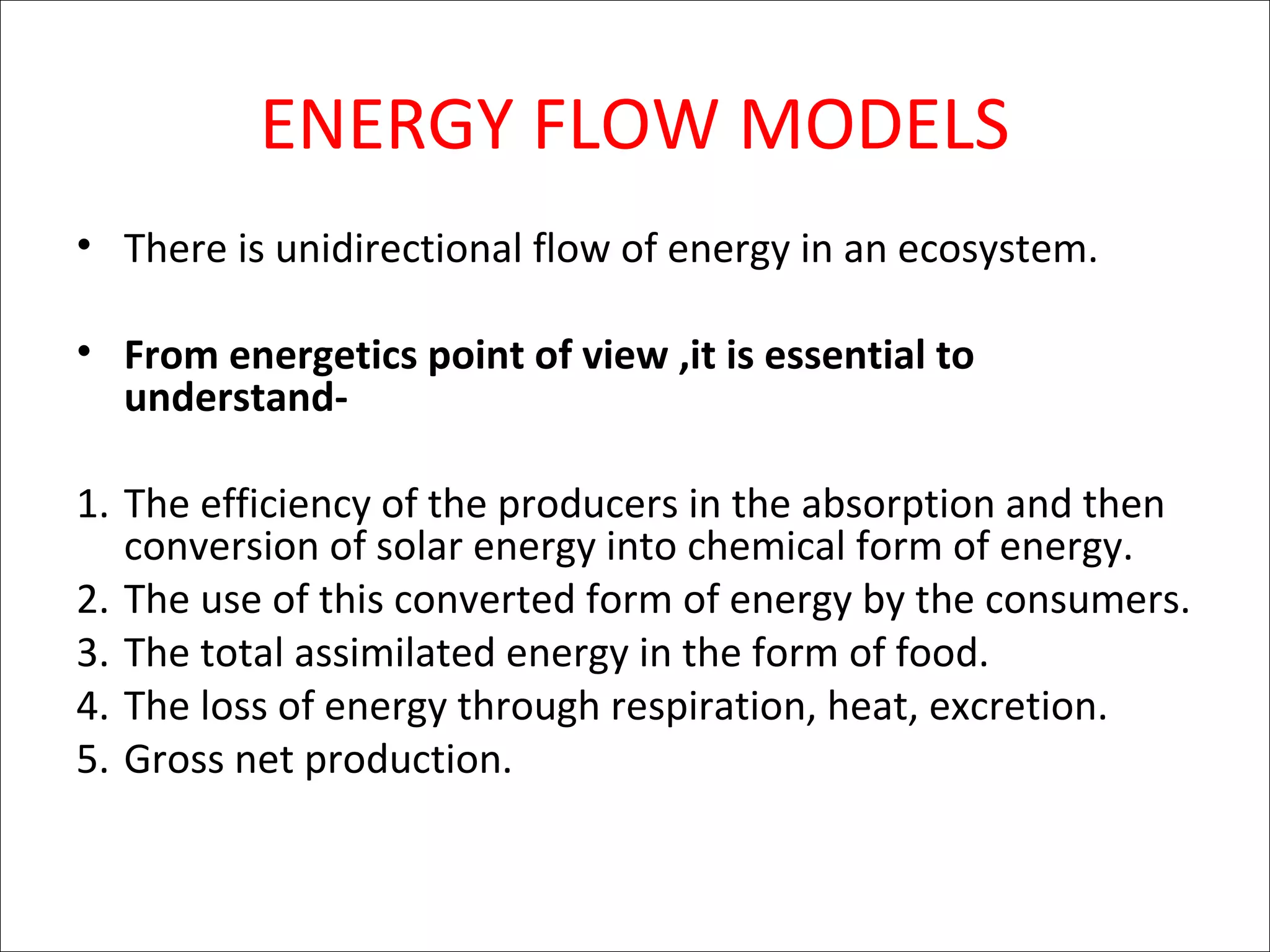 Energy flow by using energy models in ecosystem | PPT