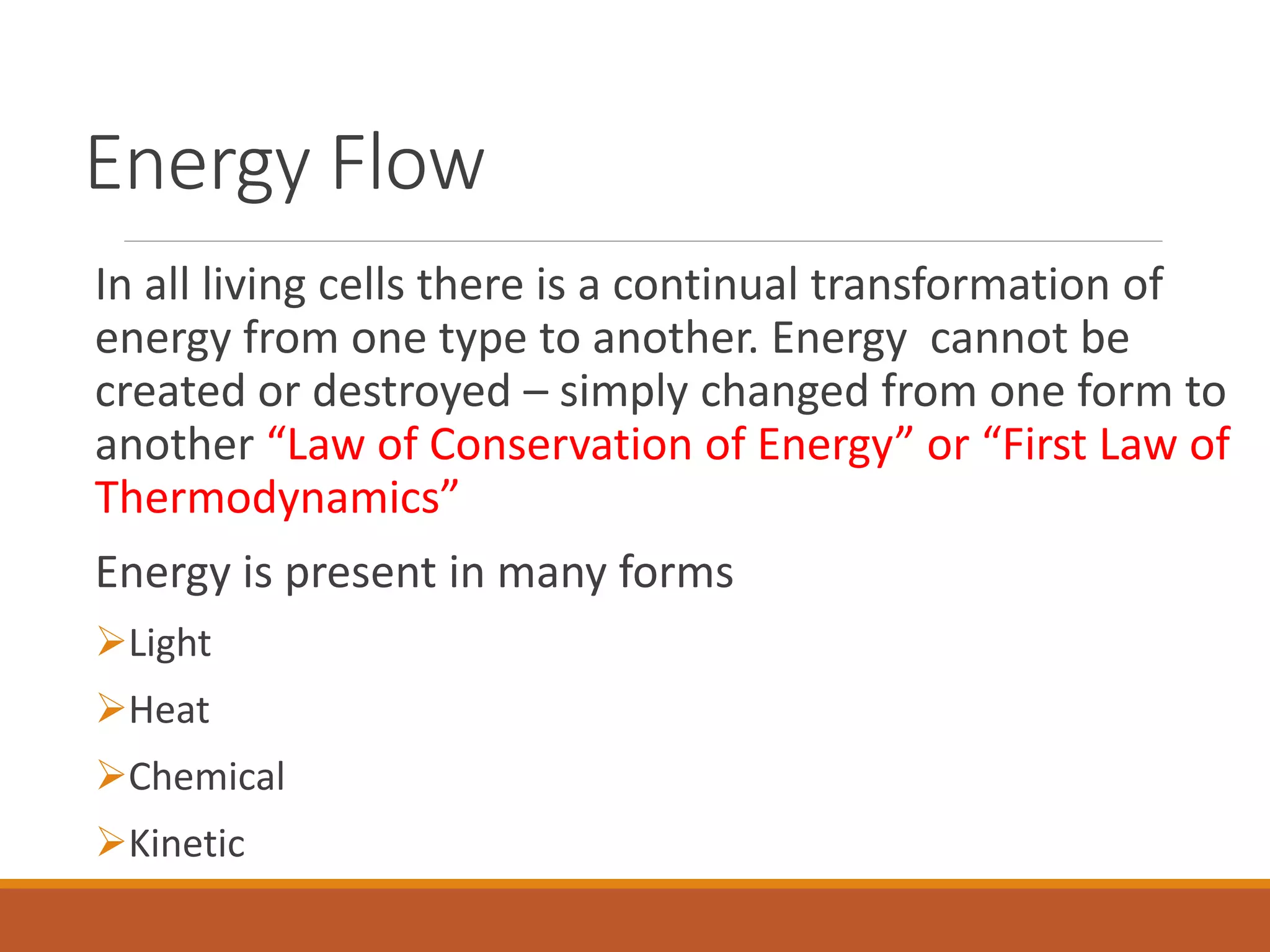 Energy flow in cells | PPTX