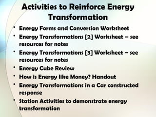 Comprehensive Overview of Energy Forms and Transformations in Science ...