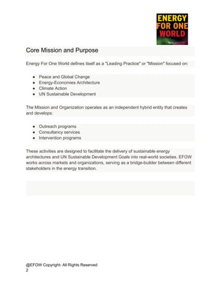 Energy For One World: A Comprehensive Summary | PDF